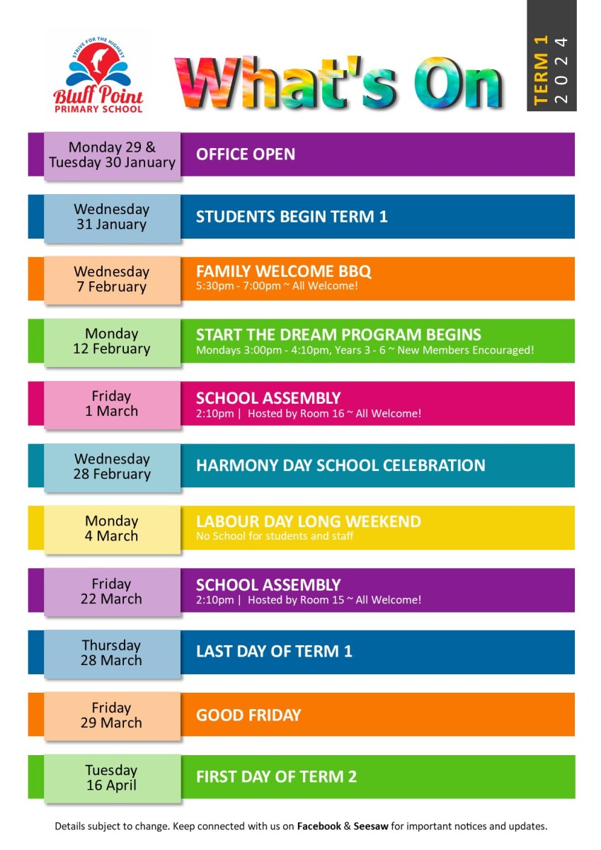 Term Planner | Bluff Point Primary School